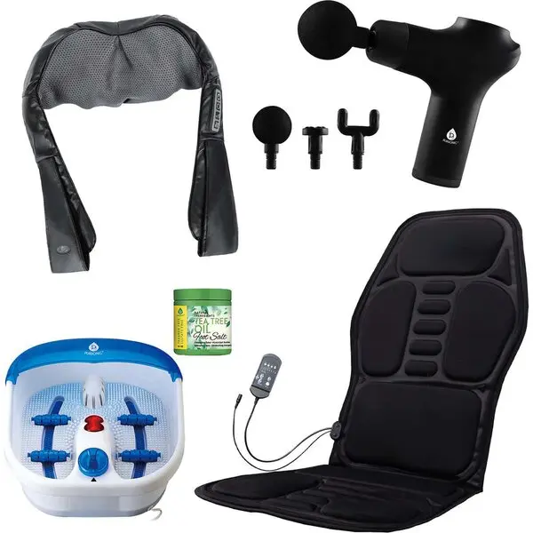 PURSONIC Total Relaxation Bundle Foot Spa, Massage Gun