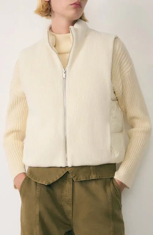 Mango Mixed Media Knit Puffer Vest