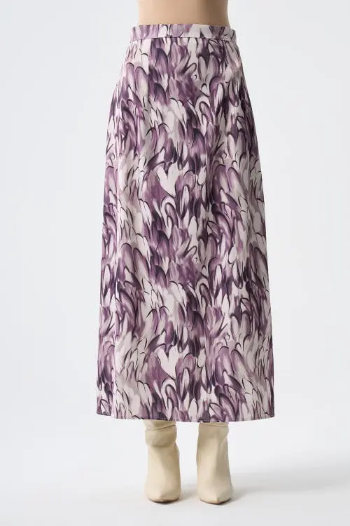 MIZALLE Ellipse Pattern Satin Skirt