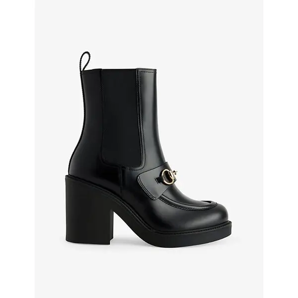 Gucci Horsebit Leather Ankle Boots