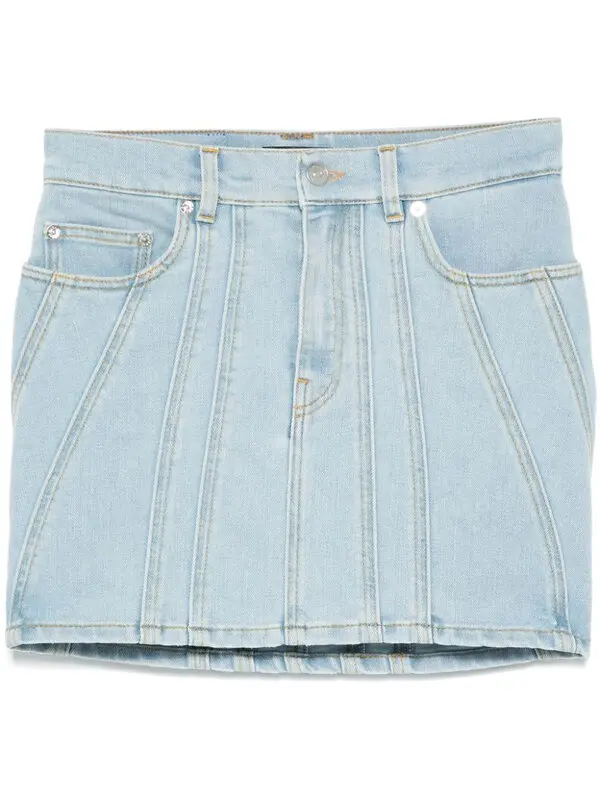 MUGLER Spiral Mini Skirt - Blue