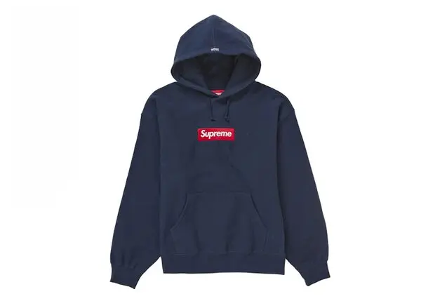 Supreme Box Logo Hooded Sweatshirt - Navy Blue