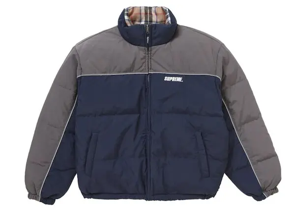 Supreme Reversible Puffer Jacket - Navy Blue