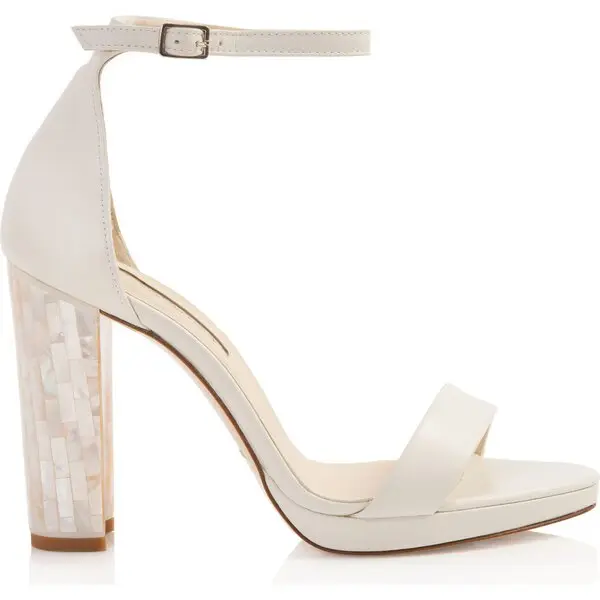 FREYA ROSE Dove Ankle Strap Pearl Heel Sandal