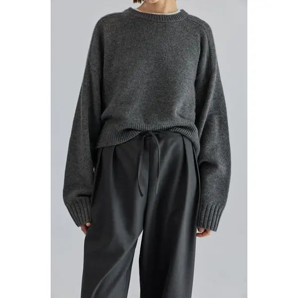 Almina Concept Cropped Wool Sweater - Grey