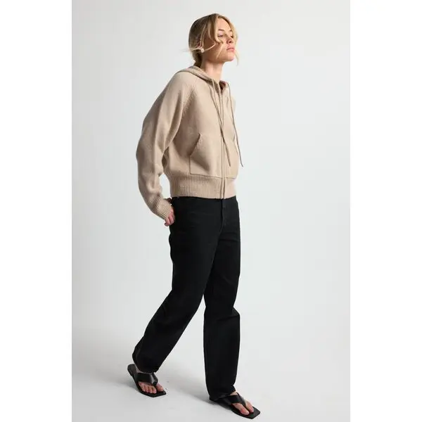 Almina Concept Wool Zip-up Hoodie - Beige