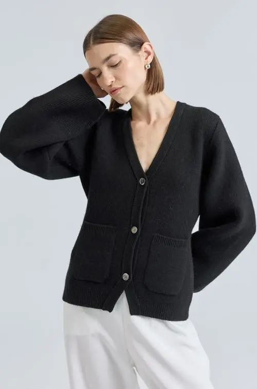 Almina Concept V-neck Cardigan - Black