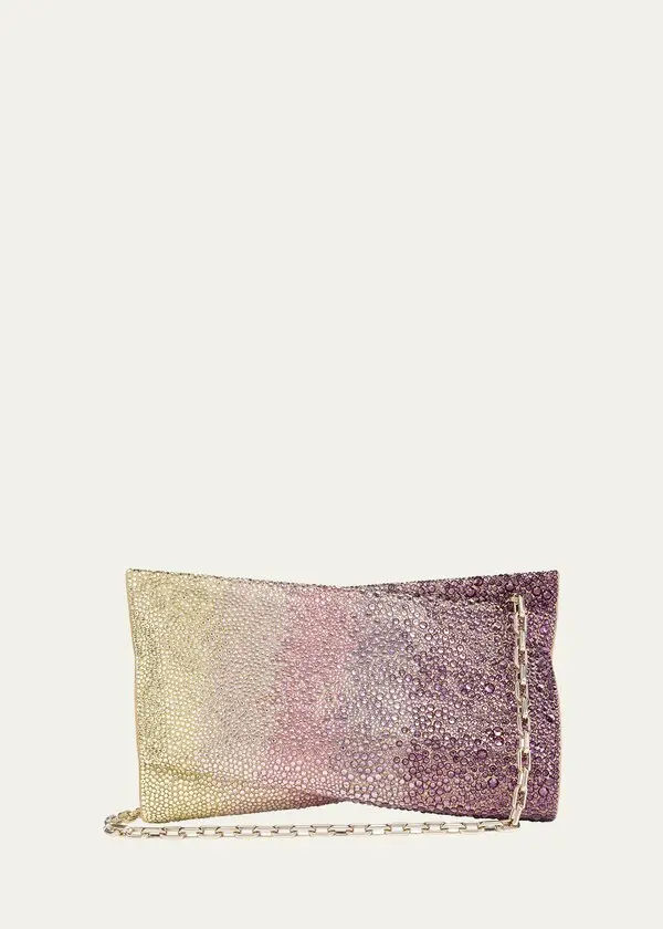 CHRISTIAN LOUBOUTIN Loubitwist Small Strass Suede Clutch
