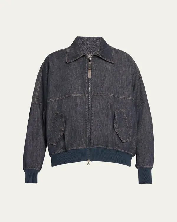 Brunello Cucinelli Zip-up Jacket - Denim
