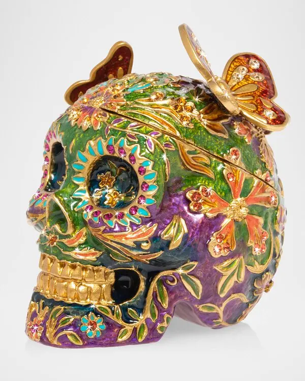 JAY STRONGWATER Skull With Butterflies Box - Multi