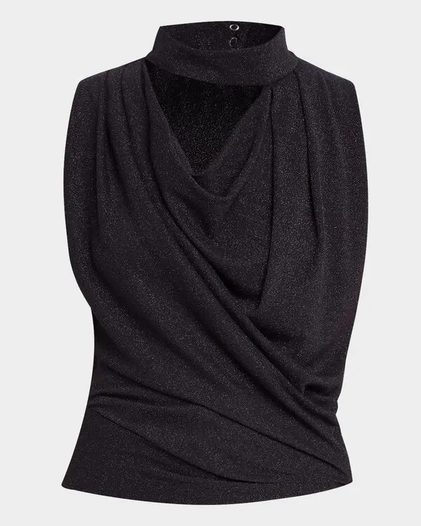 IRO PARIS Foa Sparkly Draped Top