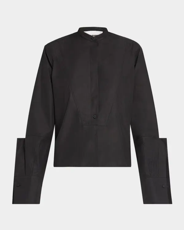 JIL SANDER Winged-cuff Button-down Shirt - Black