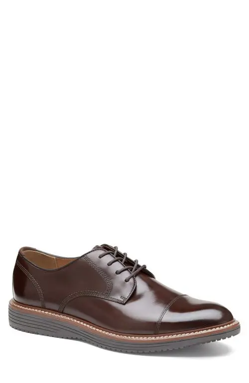 Johnston & Murphy Upton Cap Toe Derby - Mahogany Full Grain