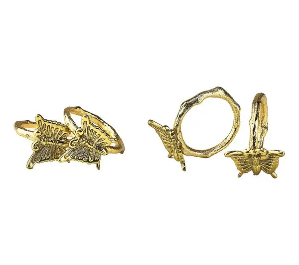 GODINGER Butterfly Napkin Ring Set