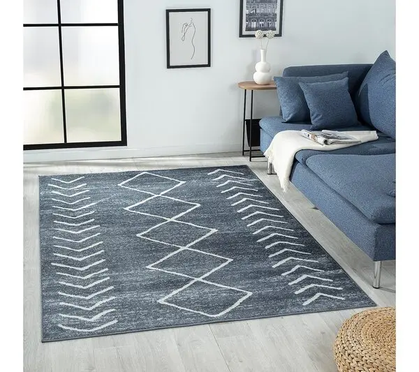 OX BAY TRADING CO. Ox Bay Modern Diamond Plush Performance Indoor '9' X 9'9' Rug