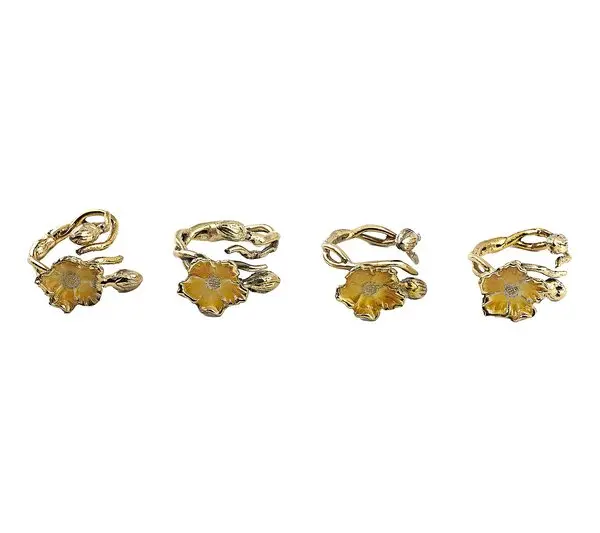 GODINGER Hellebore Napkin Ring Set