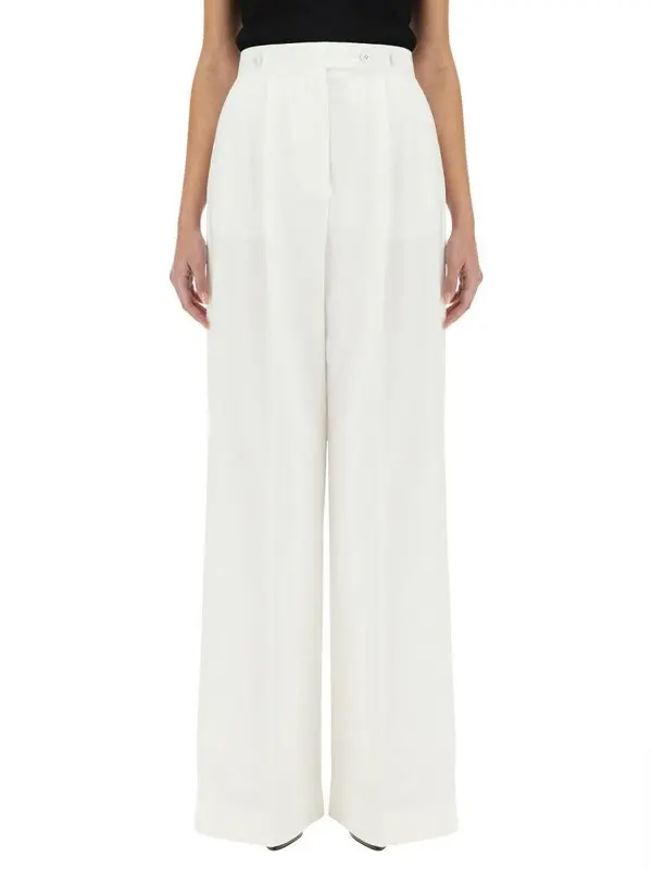 Givenchy Cotton Pleated Wide Leg Pants