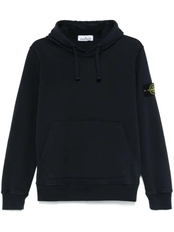 Stone Island Compass Badge Hoodie - Blue