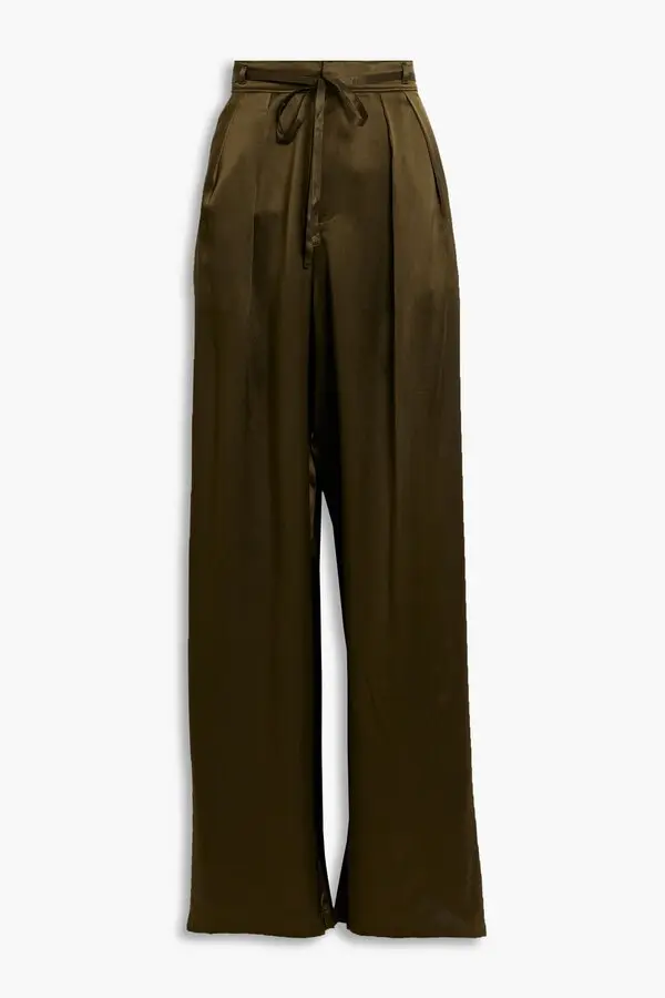 FRAME Silk-satin Wide-leg Pants