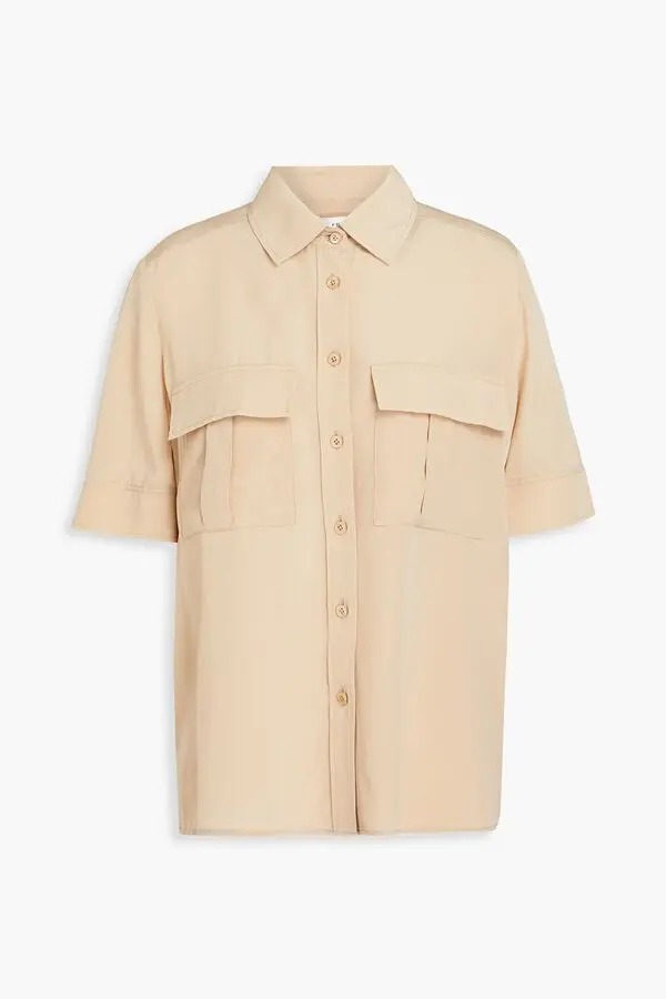 FRAME Silk Crepe De Chine Shirt - Beige