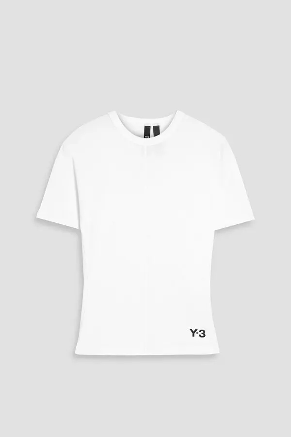 Y3 Logo-print Cotton-jersey T-shirt - White