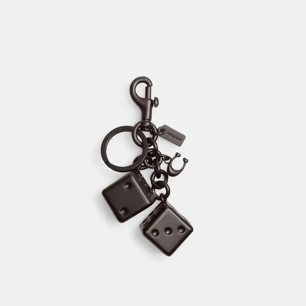 Coach Dice Bag Charm - Pewter/pewter