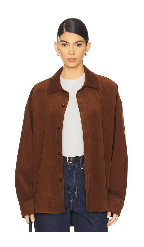 WAO Oversized Corduroy Shirt - Brown