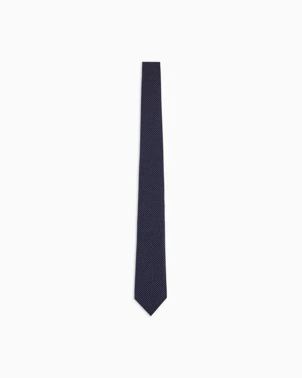 Giorgio Armani Pure Silk Micro Polka-dot Jacquard Tie - Blue