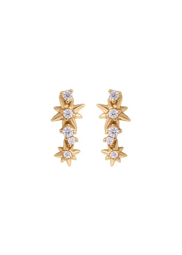ASTRID & MIYU Cosmic Crystal 18kt -plated Stud Earrings