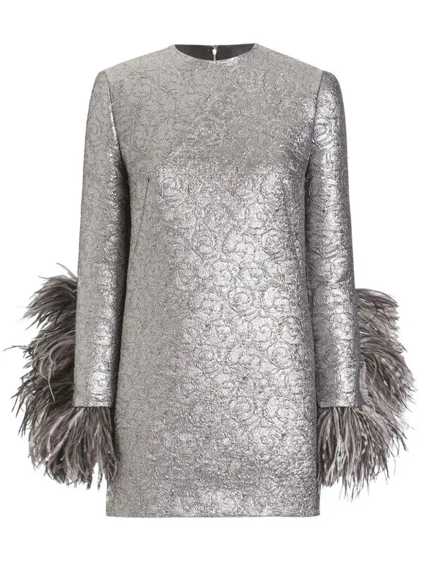 Dolce & Gabbana Feather-trim Mini Dress