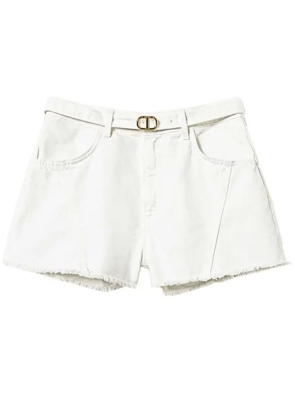 TWINSET Denim Shorts - White