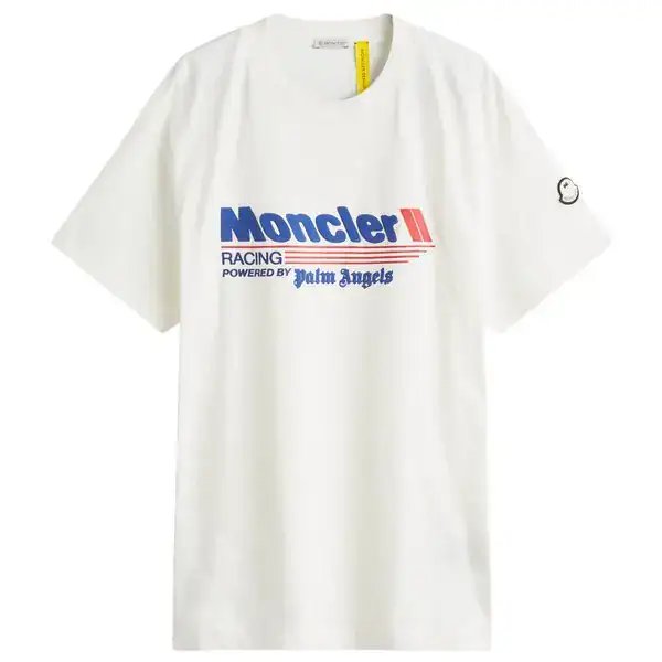 Moncler Genius X Palm Angels Racing T-Shirt In White 30% Off
