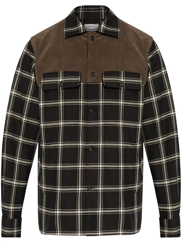 Alexander McQueen Checked Shirt - Brown