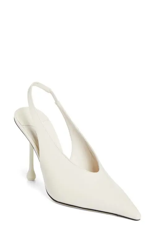 JIMMY CHOO Isa Pointed-toe Slingback Pump - Latte Patent