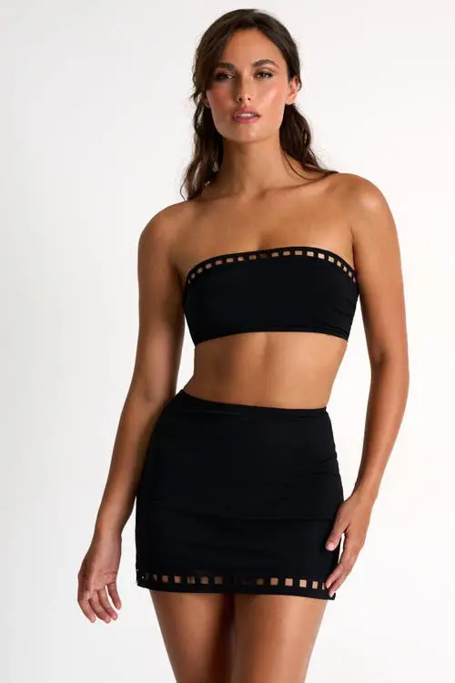 Shan Swim Mini Skirt With Cutouts - Black