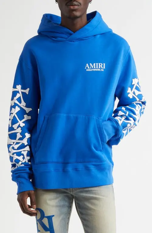 Amiri Bones Stacked Graphic Hoodie - Blue