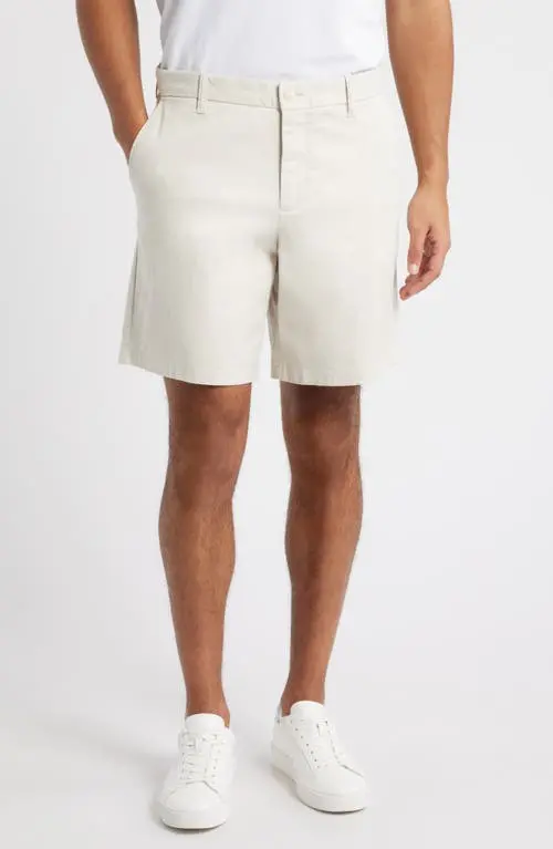 Nordstrom Heron Flat Front Cotton Stretch Twill Chino Shorts - Grey Moonbeam