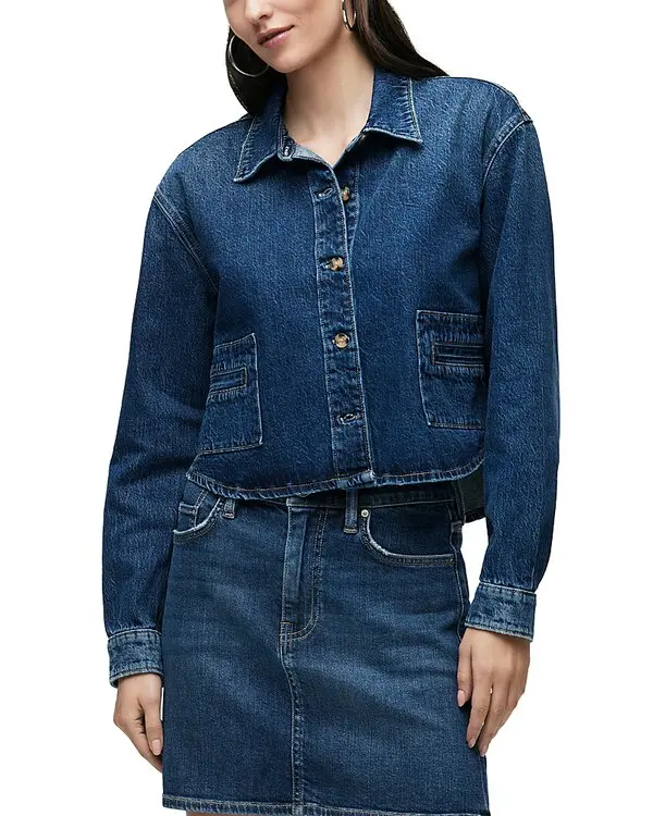 Hudson Jeans Cropped Boxy Denim Shirt Jacket