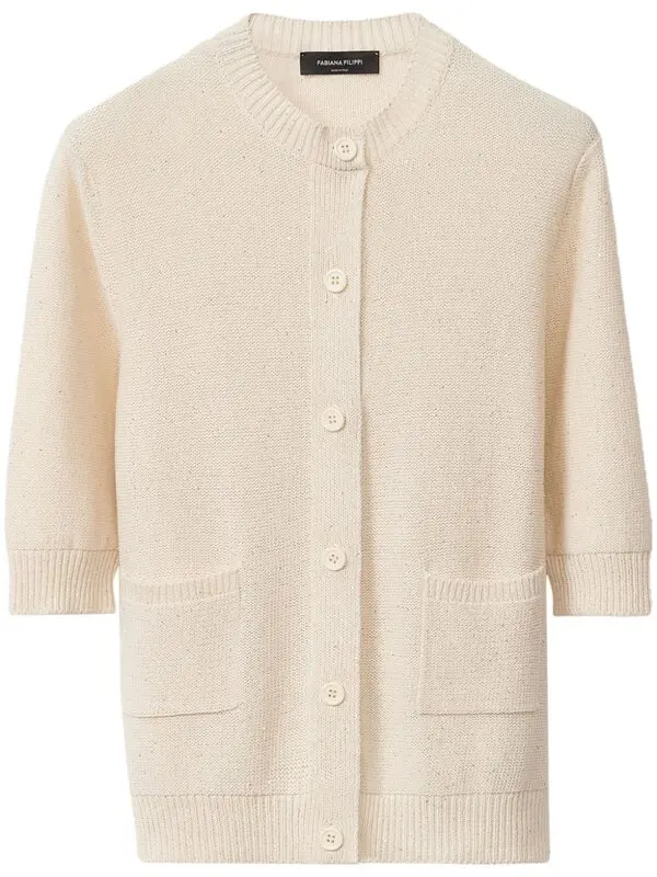 Fabiana Filippi Three-quarter-sleeved Cardigan - White