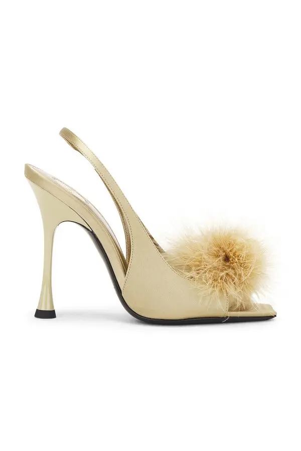 Saint Laurent Lydia Slingback Sandal - Grain Beige