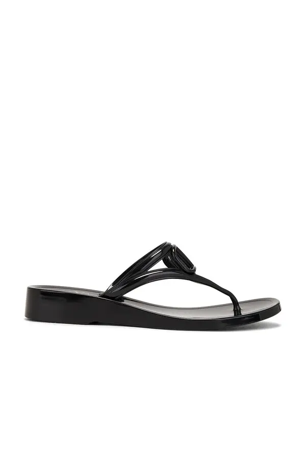 Valentino Garavani V Logo Signature Thong Sandal - Nero