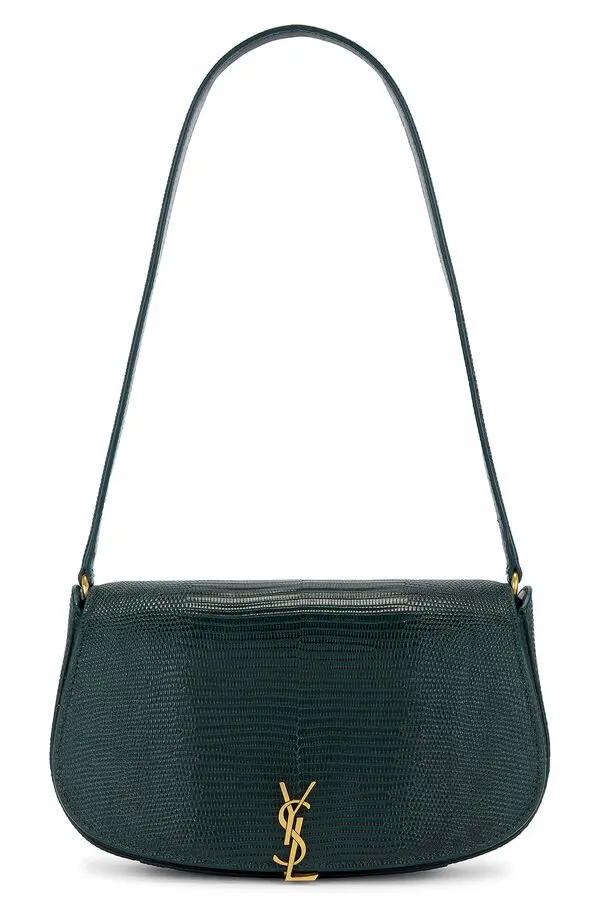 Saint Laurent Lizard Demi Lune Hobo Bag