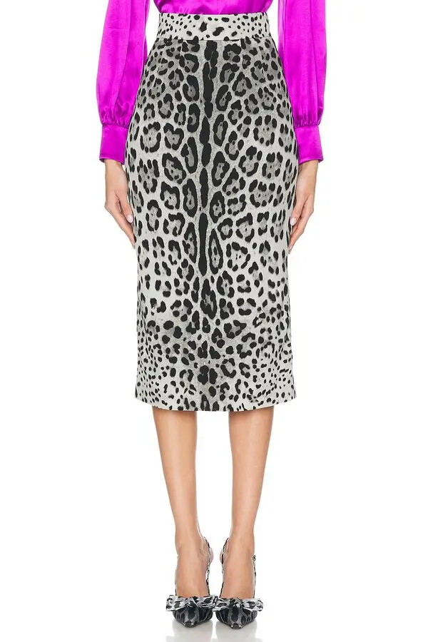 Dolce & Gabbana High Waisted Pencil Skirt - Leopard