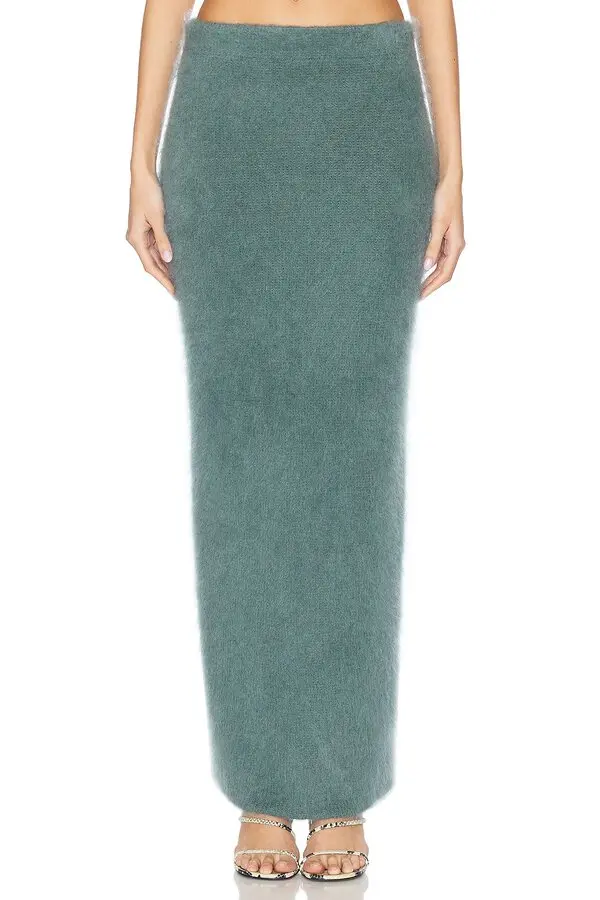 AISLING CAMPS Brushed Mohair Knit Skirt - Teal