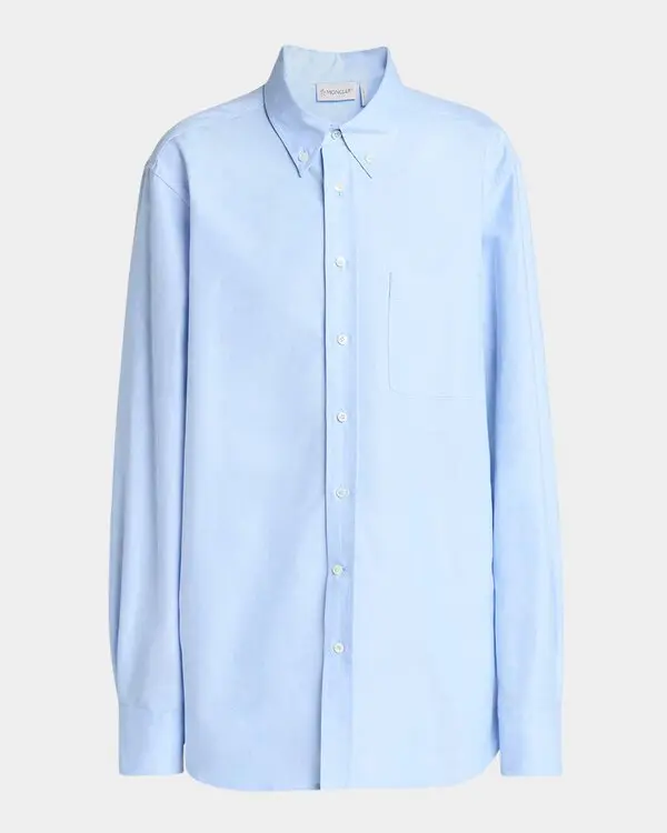 Moncler Button-front Cotton Shirt - Dark Blue