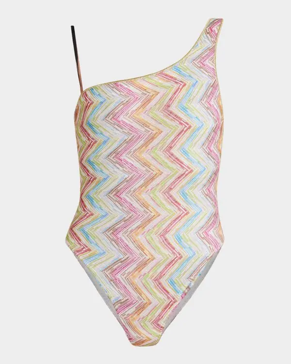 Missoni Multicolor Chevron One-piece Swimsuit - All Over Multi Tetris