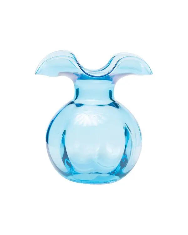 VIETRI Hibiscus Glass Bud Vase, Aqua - One-color