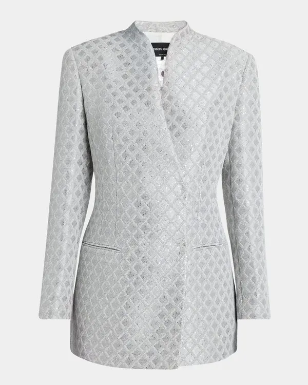 Giorgio Armani Geometric Jacquard Asymmetric Jacket