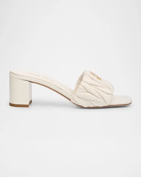 Miu Miu Quilted Leather Mules
