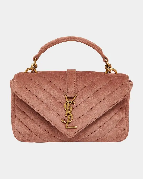 Saint Laurent College Mini Chain Bag - Barely Pink